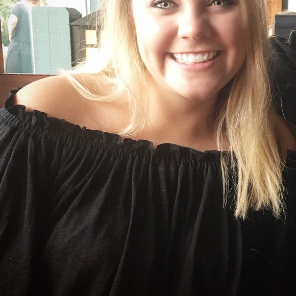 GAP | Tops | Black Off The Shoulder Gap Top | Poshmark